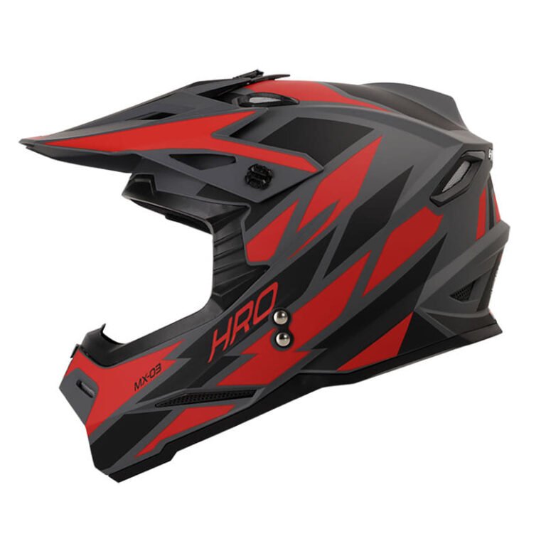 CASCO CROSS HRO MX03 SPEED GRIS MATE ROJO – Cascos PB