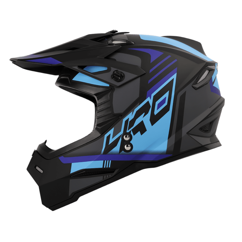 CASCO CROSS HRO HRO-MX03 SURREAL NEGRO AZUL MATE – Cascos PB