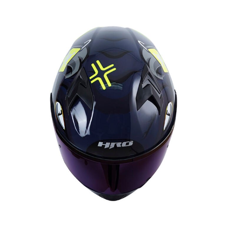 CASCO INTEGRAL HRO 523DV AARON AZUL AMARILLO BRILLO VISOR AZUL – Cascos PB