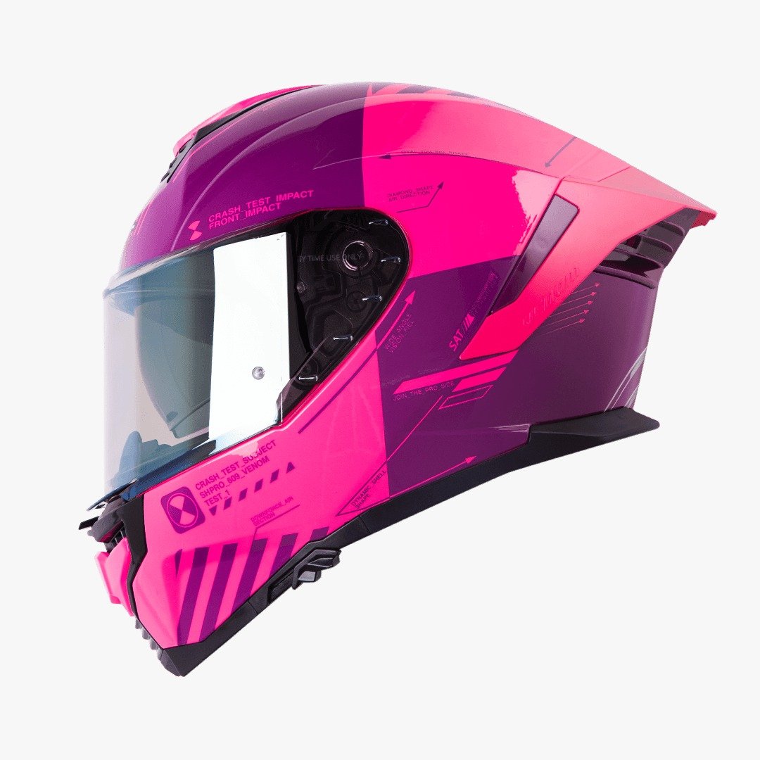 CASCO INTEGRAL SHAFT PRO SERIES 609 VENOM FREEDOM MORADO FUCSIA – Cascos PB